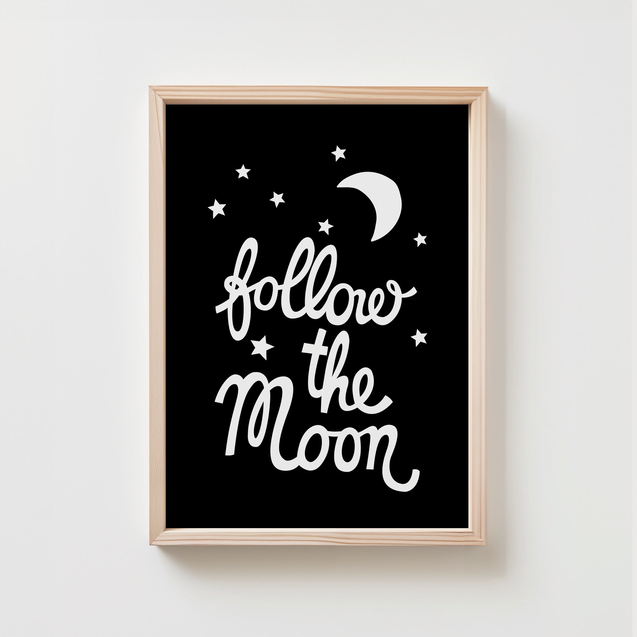 Follow The Moon Kids Wall Art | Mini Learners