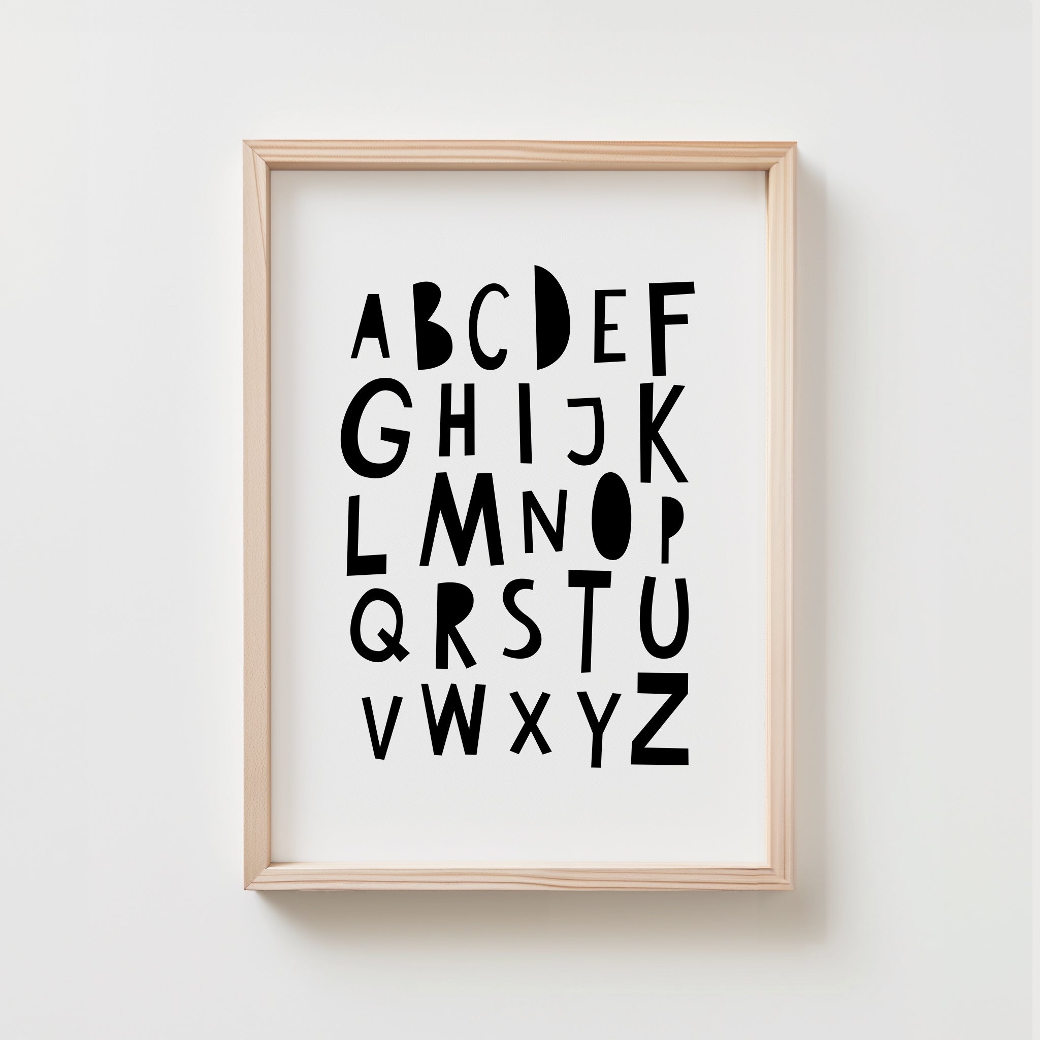 Monochrome Alphabet Nursery Art | Mini Learners